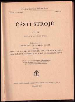📙 Části strojů - celost. vysokoškolská učebnice. Díl 1, Spojování částí ...