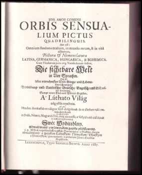 📙 Orbis sensualium pictus : hoc est: omnium fundamentalium, in mundo ...