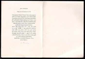📙 Prosté motivy - Jan Neruda (1951, Československý spisovatel)