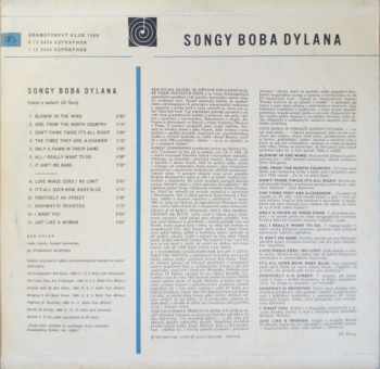 📙 Songy Boba Dylana (+ BOOKLET) - Bob Dylan (1968, Supraphon)