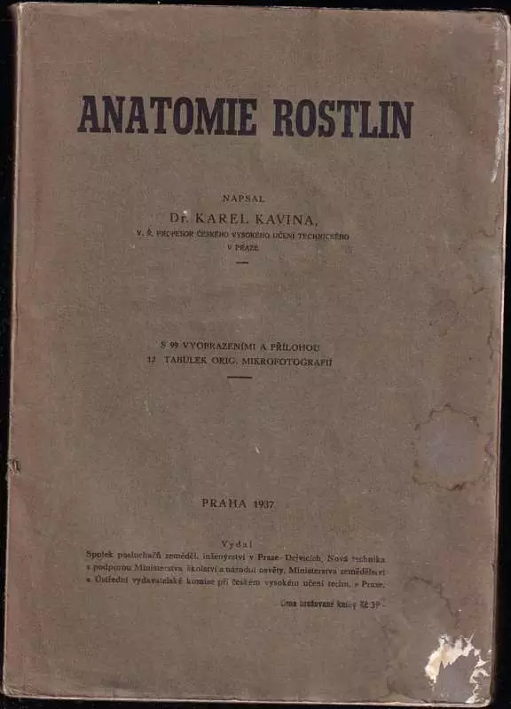 📙 Anatomie rostlin : S 99 vyobrazeními a přílohou 12 tabulek orig ...
