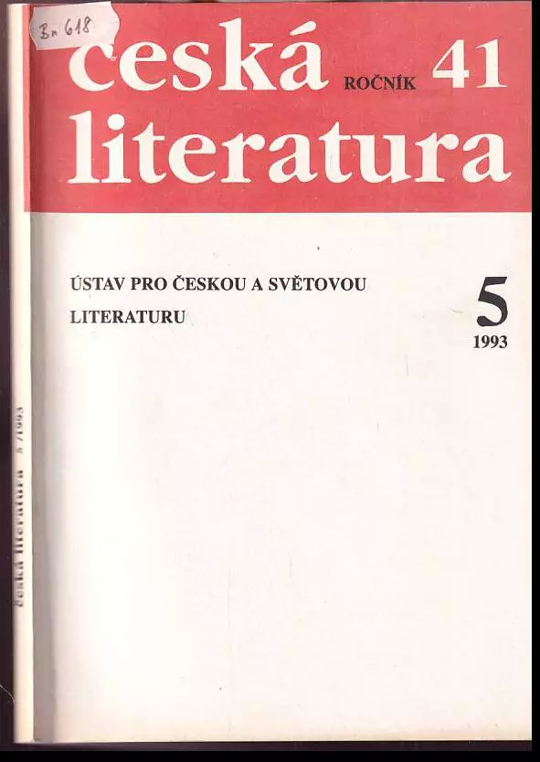 📙 Česká literatura, ročník 41, 5/1993 (1993, Ústav pro českou ...