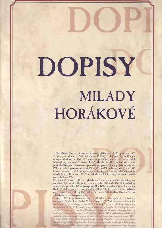 📙 Dopisy Milady Horákové - Milada Horáková, Milada Horáková (2007 ...