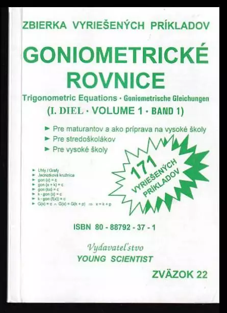 📙 Goniometrické rovnice : (I. diel) - 171 vyriešených príkladov ...