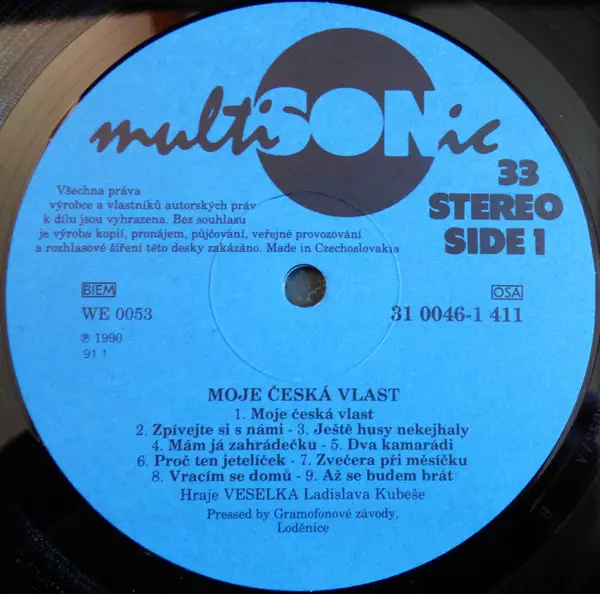 📙 Moje Česká Vlast - Veselka (1991, Multisonic)