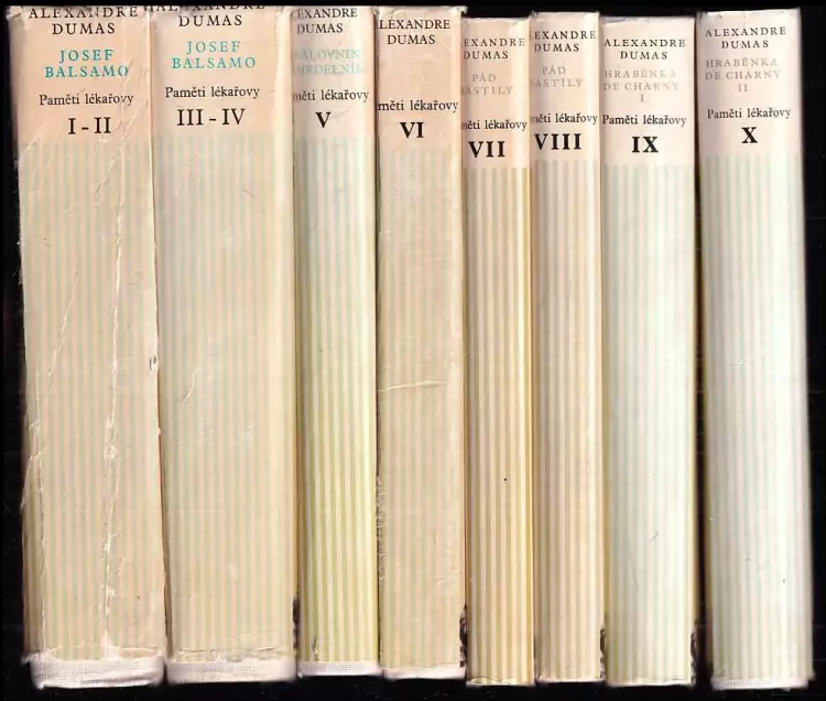 📙 KOMPLET Alexandre Dumas 8X Josef Balsamo + Královnin náhrdelník + Pád ...